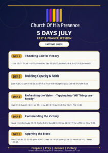 Fast & Prayer Guide July 2026 – Church Of His Presence